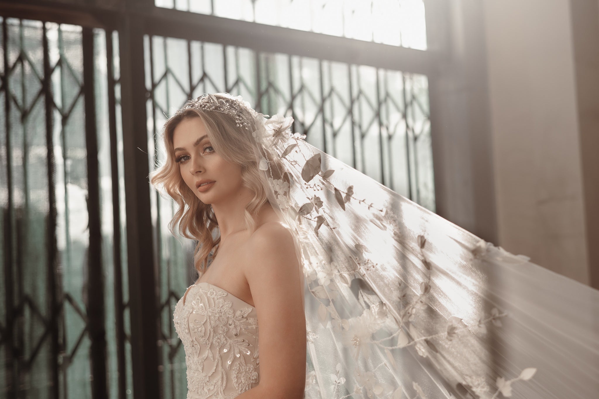 Buy SKYPE BLUE | Cathedral Veil Online in Australia – Jullia Bridal